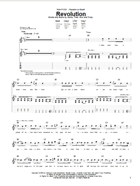 Revolution - Guitar TAB | zZounds
