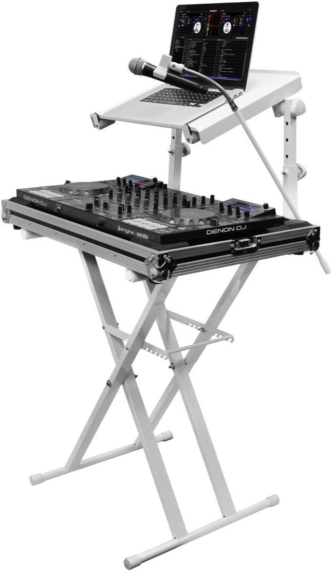 Odyssey LTBXS2MTCP 2-Tier DJ X-Stand Combo Pack, White